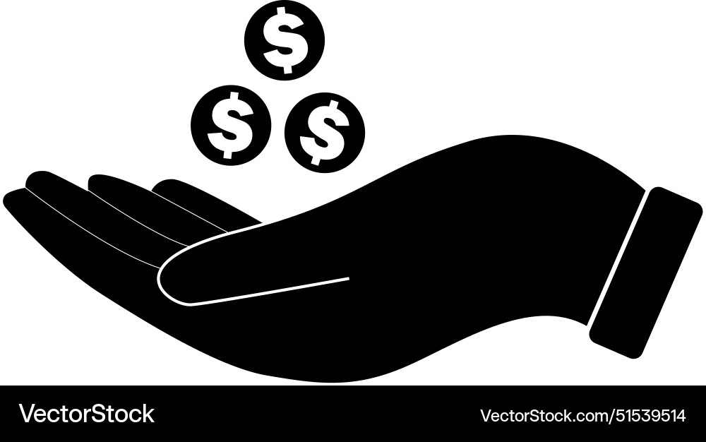 Receiving hand symbol receive donation giving Vector Image