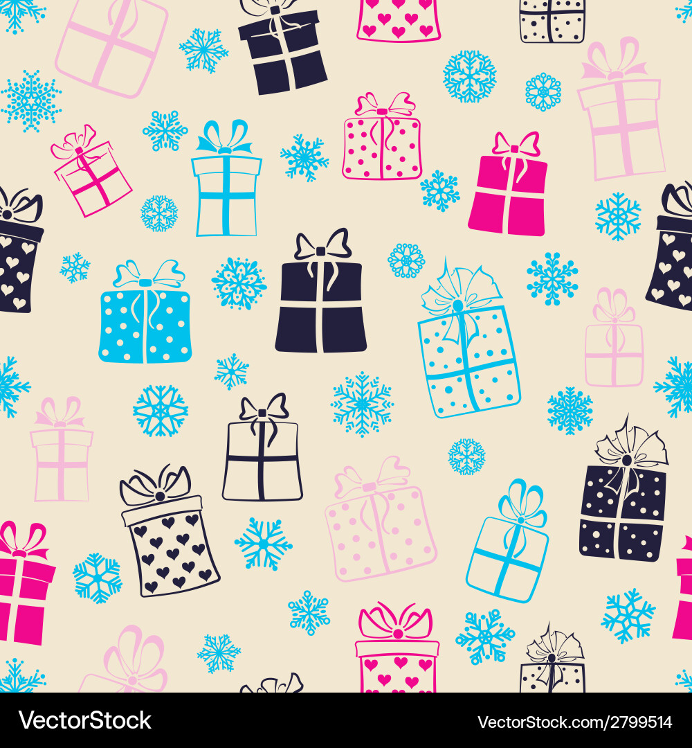 Seamless pattern of gift boxes Royalty Free Vector Image