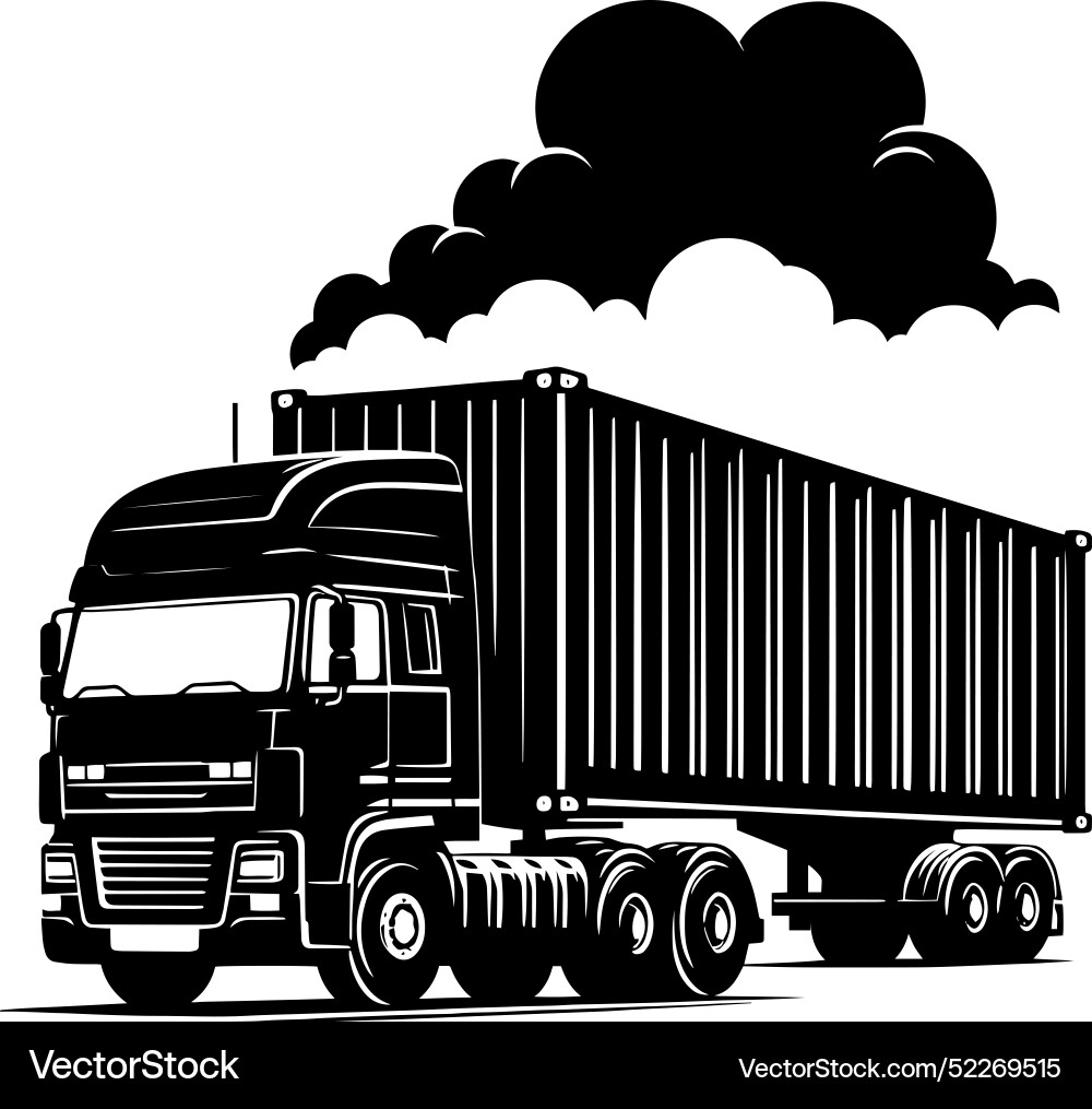 Argo container truck silhouette flat isolated Vector Image