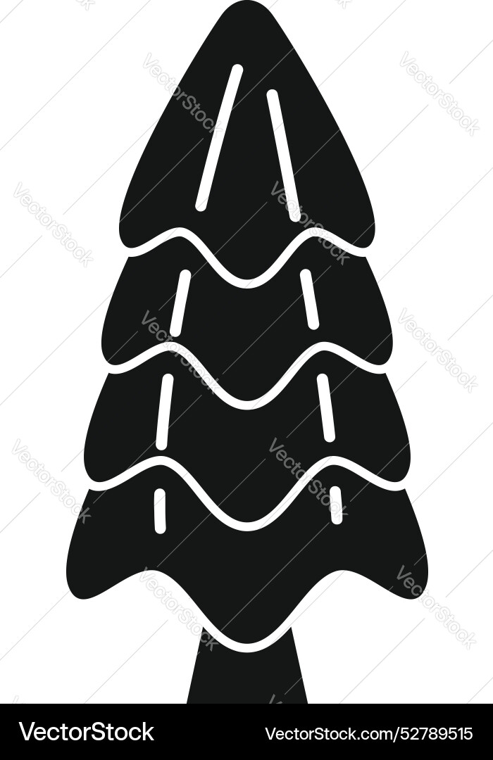 Black glyph icon of a coniferous tree with three Vector Image