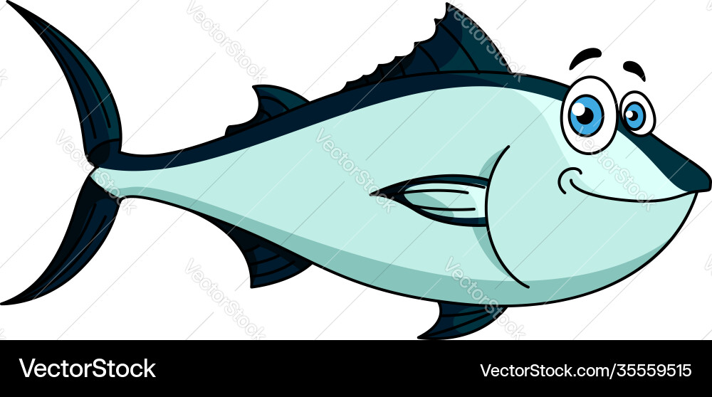 Cartoon Atlantic Tuna Fish Royalty Free Vector Image