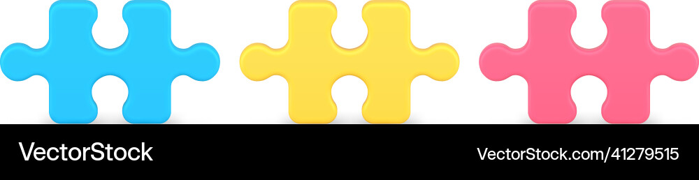 Collection blue yellow and red jigsaw logic game Vector Image
