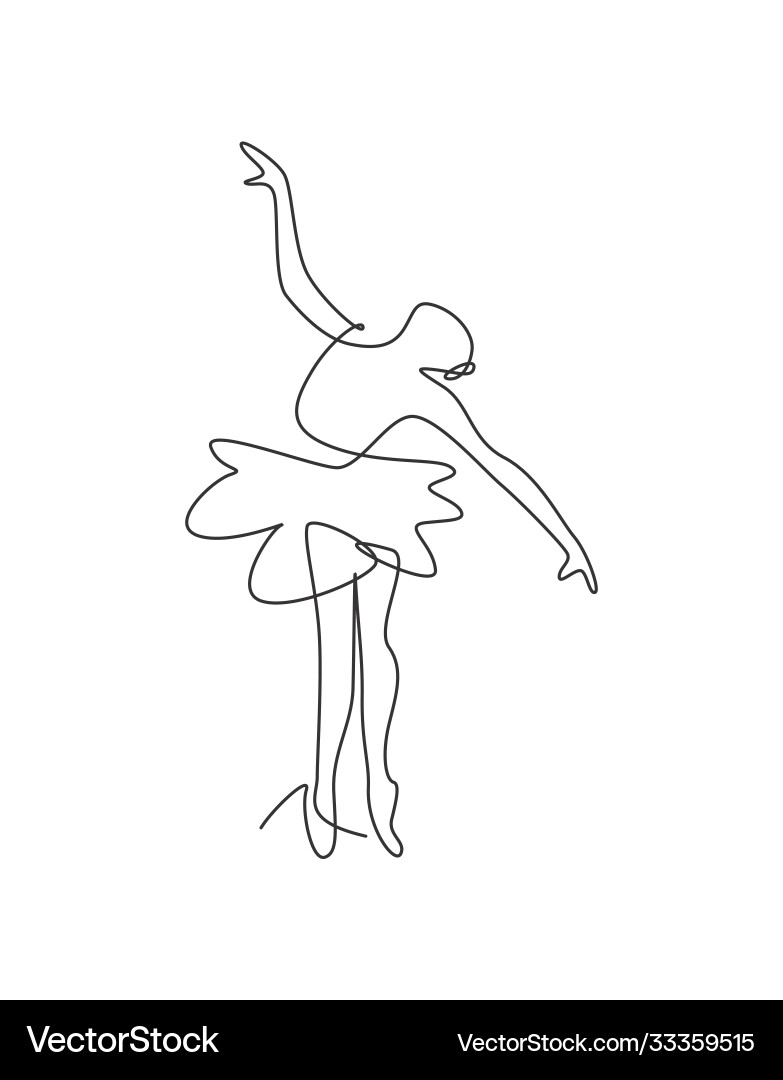 Continuous Line Ballet Dancer Royalty Free Vector Image