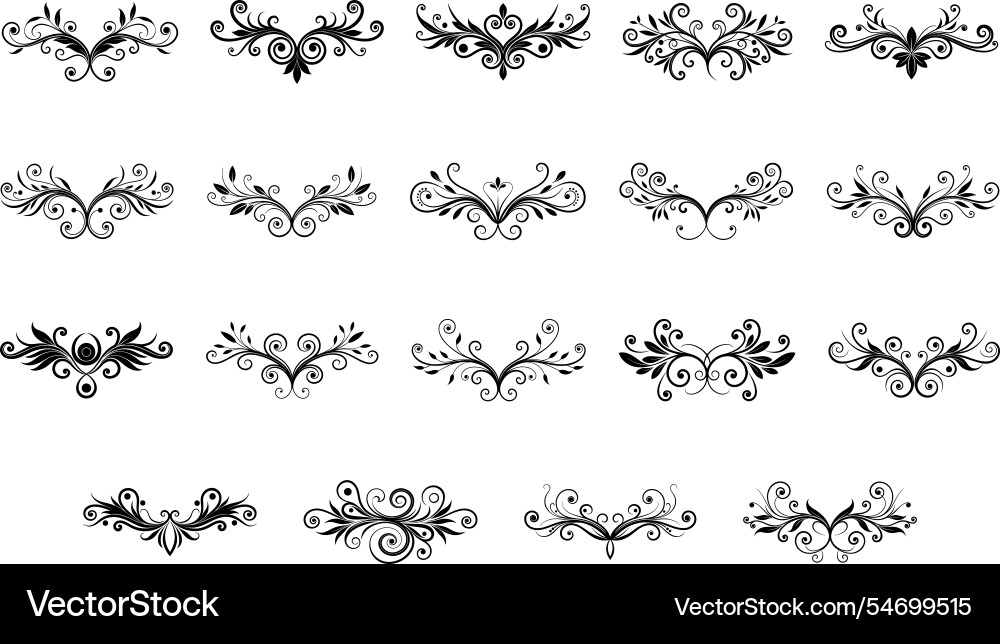 Flourishes set Royalty Free Vector Image - VectorStock