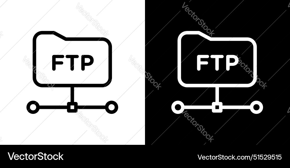 Ftp icon set server web connection symbol Vector Image