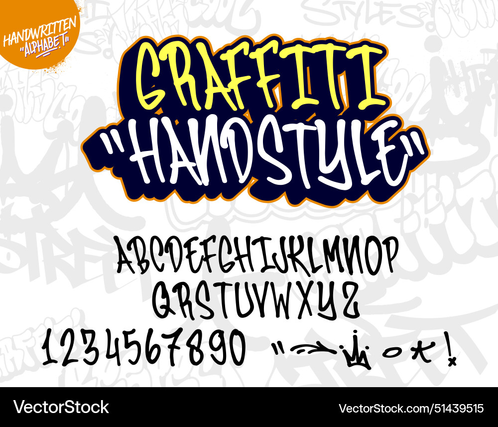 Graffiti alphabet Royalty Free Vector Image - VectorStock