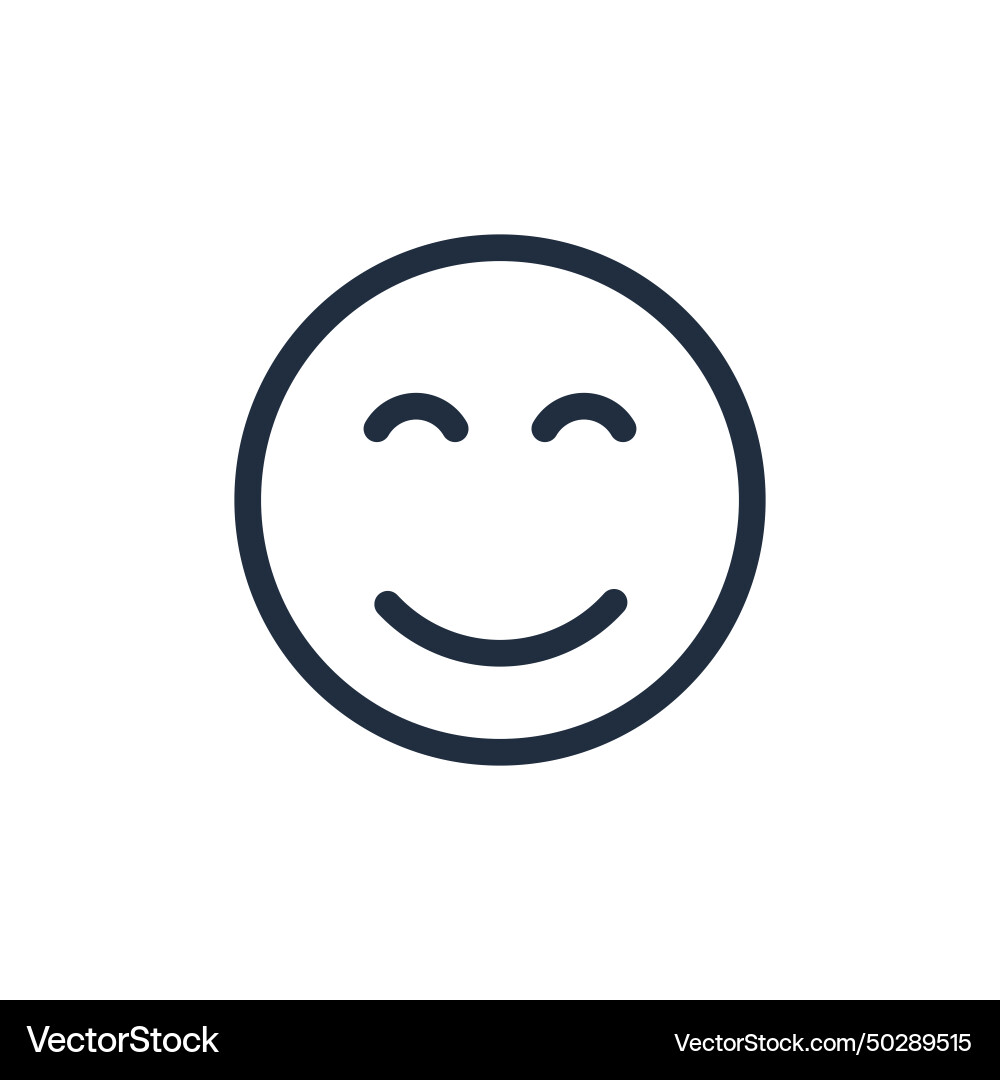 Happy emoji smiley line icon client Royalty Free Vector