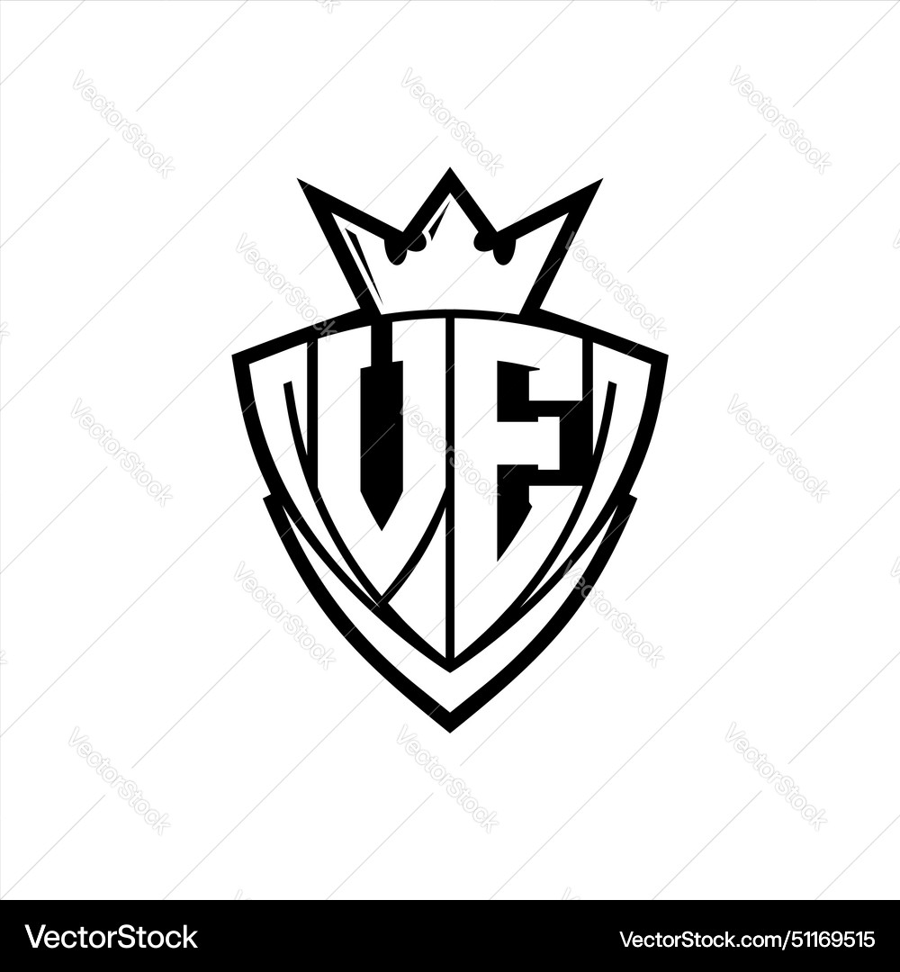 Logo with sharp triangle shield shape Royalty Free Vector