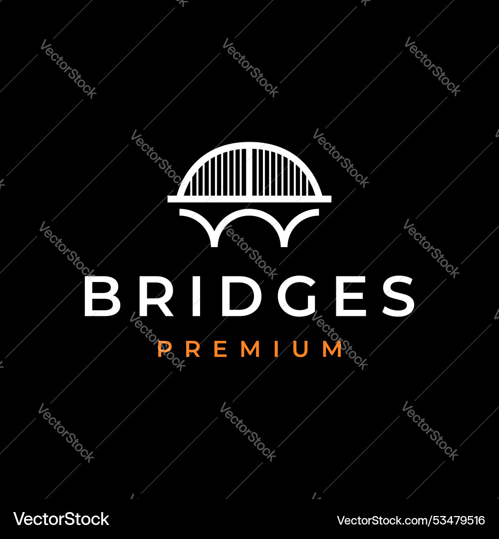 Arch bridge construction building modern minimal Vector Image