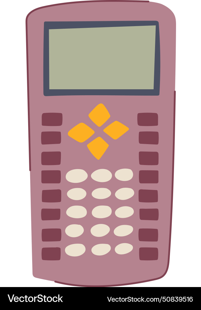 Calculate graphing calculator cartoon Royalty Free Vector