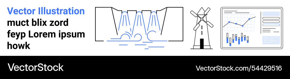 Clean energy production representations including Vector Image