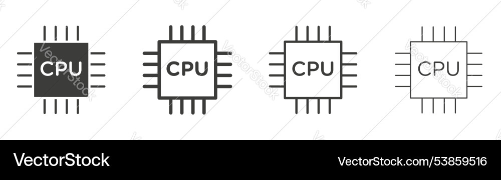 Cpu icon set Royalty Free Vector Image - VectorStock