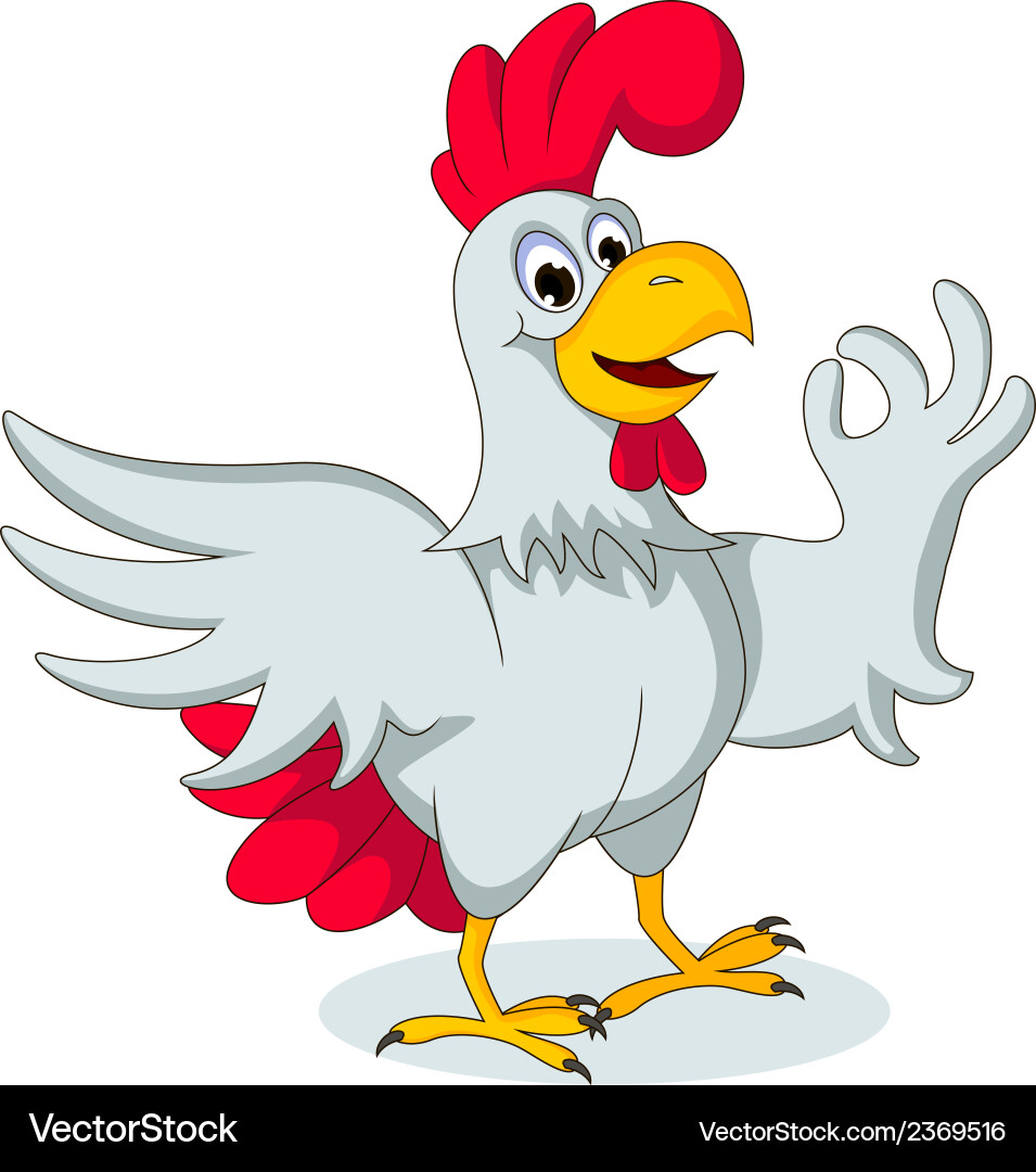 Funny chicken posing Royalty Free Vector Image