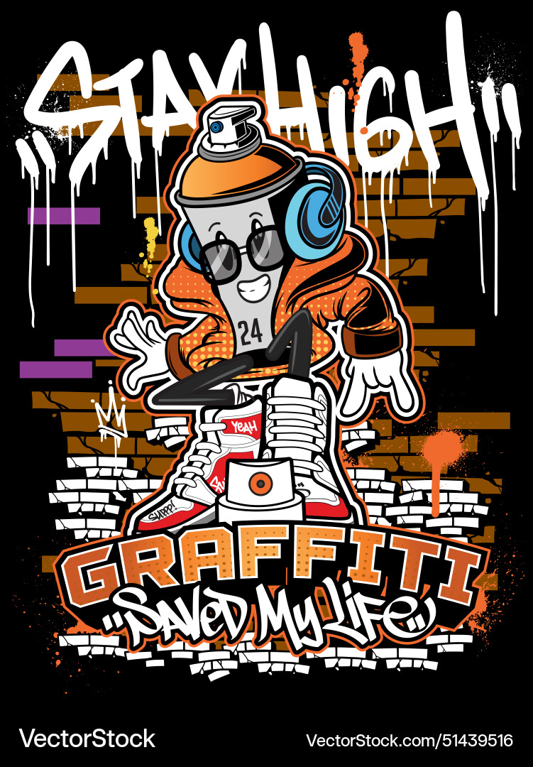 Graffiti character Royalty Free Vector Image - VectorStock