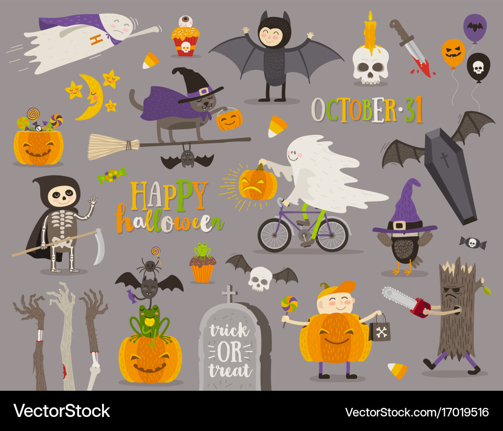 Halloween Icons & Objects Royalty Free Vector Image