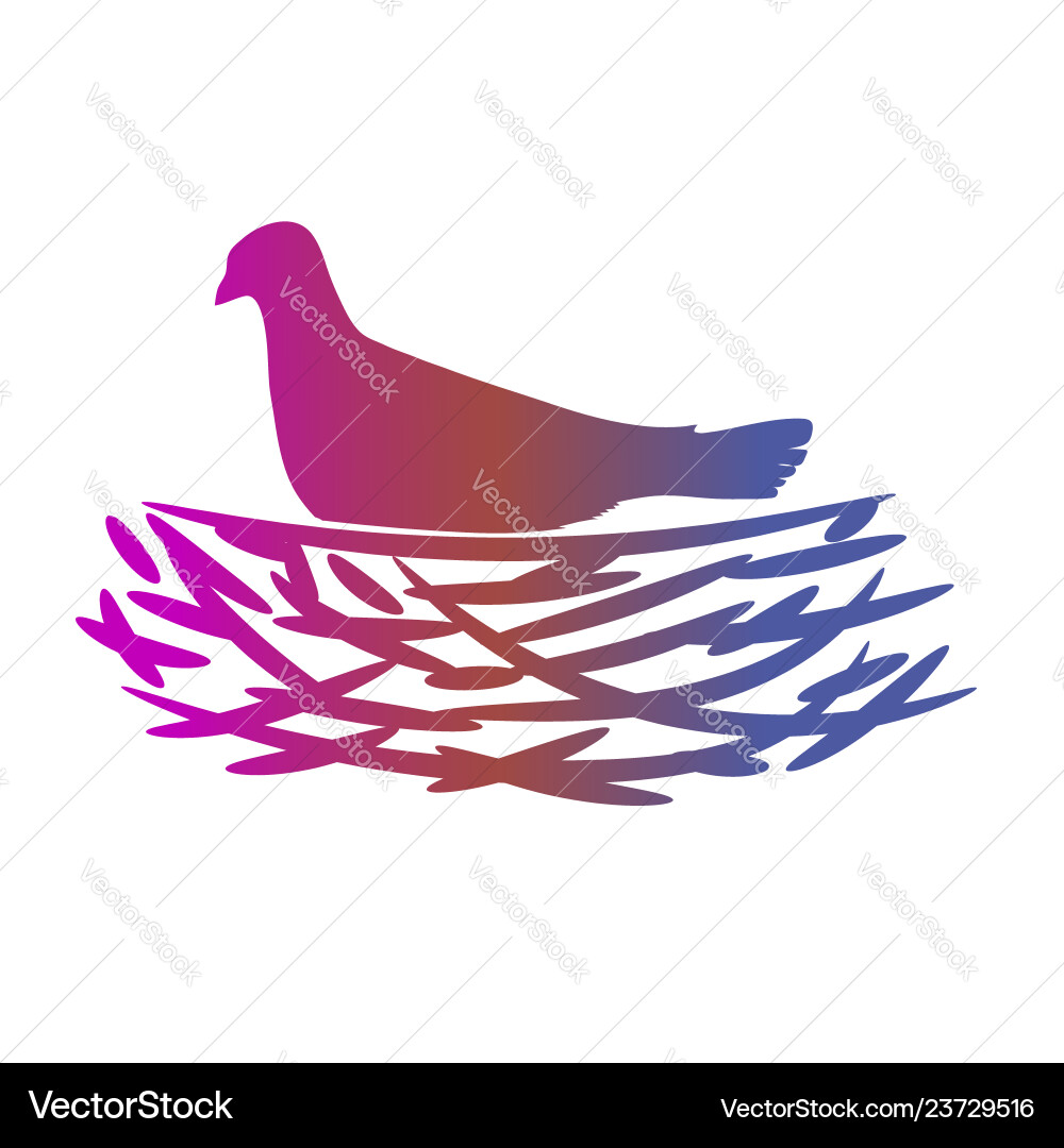 Nest and birds icon Royalty Free Vector Image - VectorStock
