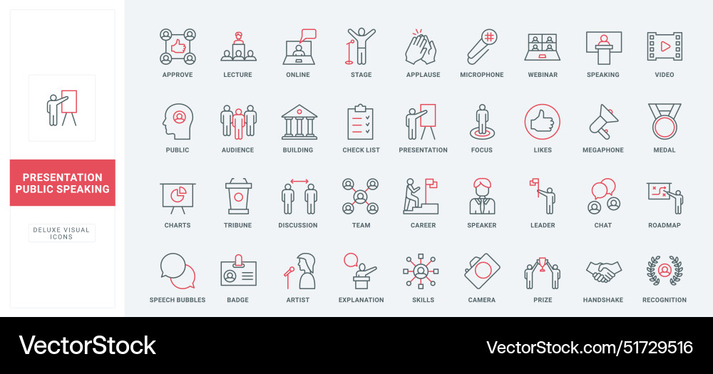 Online conference and public speaking from stage Vector Image