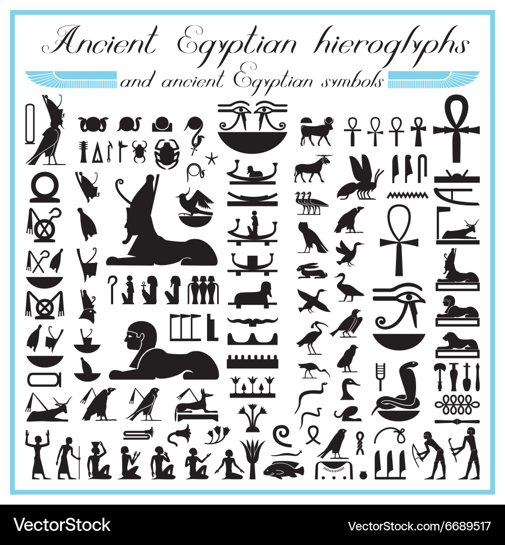 Ancient egyptian hieroglyphs and symbols Vector Image