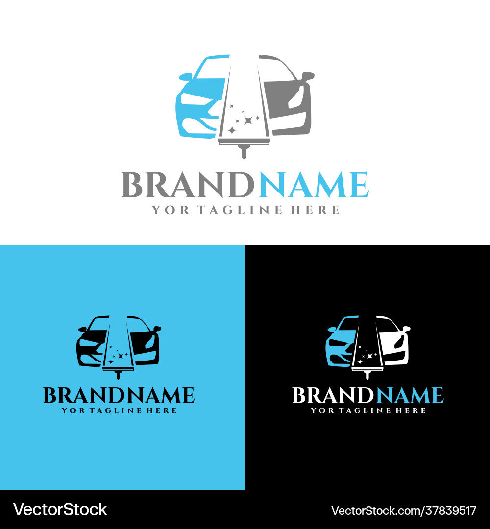 Auto clean logo template Royalty Free Vector Image