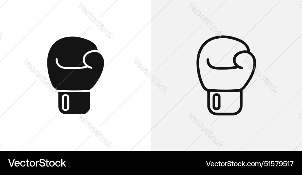 Boxing glove icon in solid and outline styles Vector Image