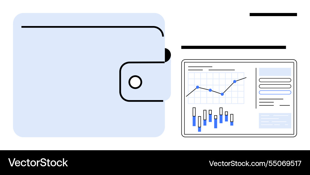 Digital wallet and financial graph analysis Vector Image