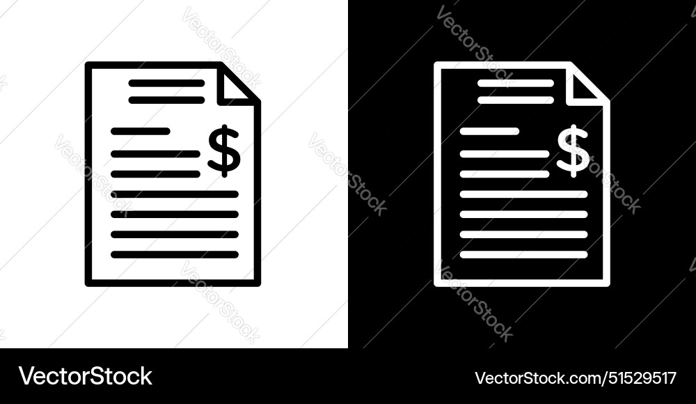 File invoice icon set bill account receipt symbol Vector Image