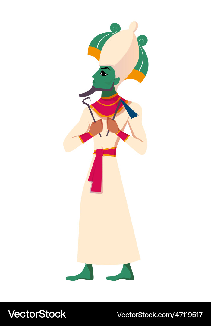 Flat ancient egyptian god osiris in atef crown Vector Image