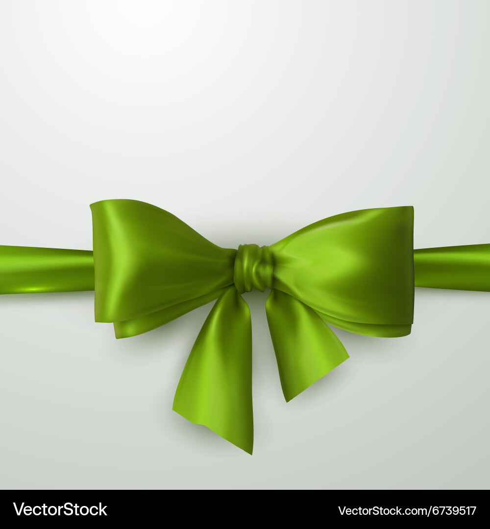 Green bow and ribbon Royalty Free Vector Image