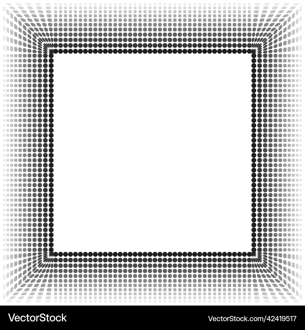 Halftone square border frame modern abstract Vector Image