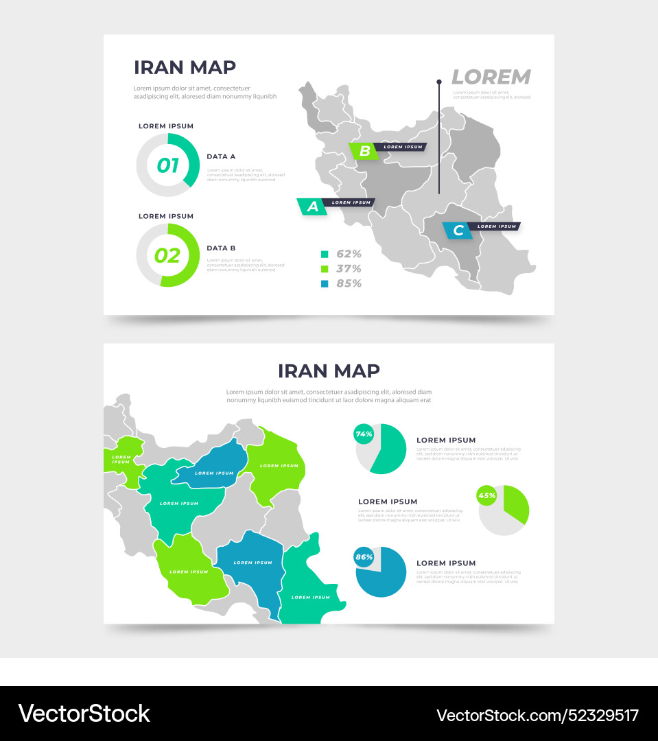 Iran map infographics Royalty Free Vector Image