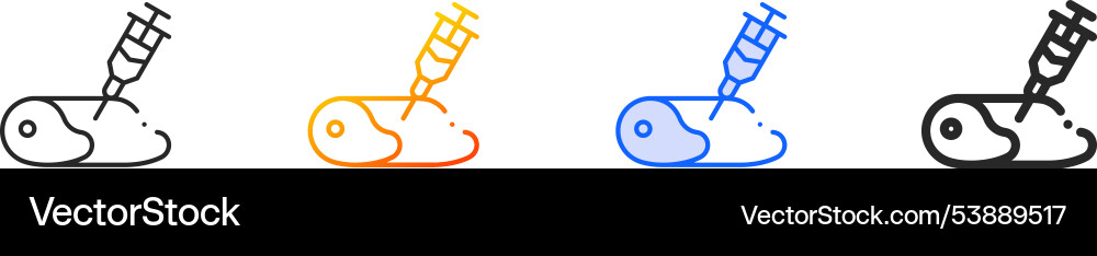 Meat iconthin linear gradient blue stroke Vector Image