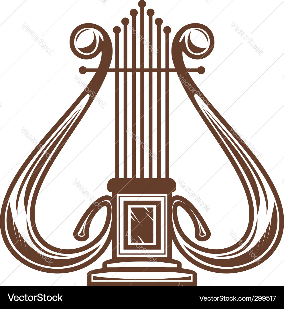 Musical instrument harp Royalty Free Vector Image