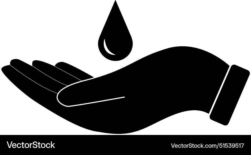 Save water color with hand symbol drop Royalty Free Vector