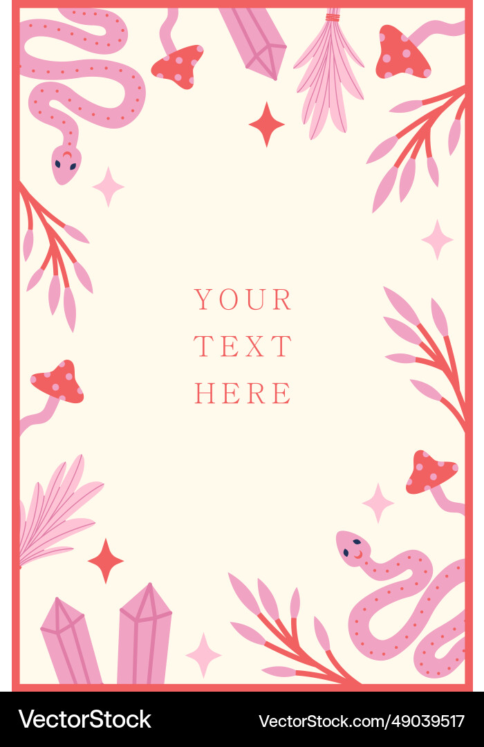 Witchcraft halloween card template Royalty Free Vector Image