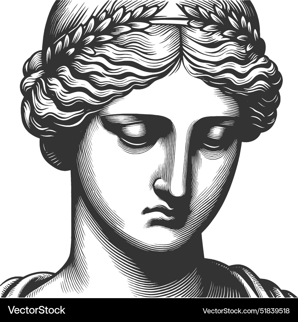 Classical greek statue line art Royalty Free Vector Image