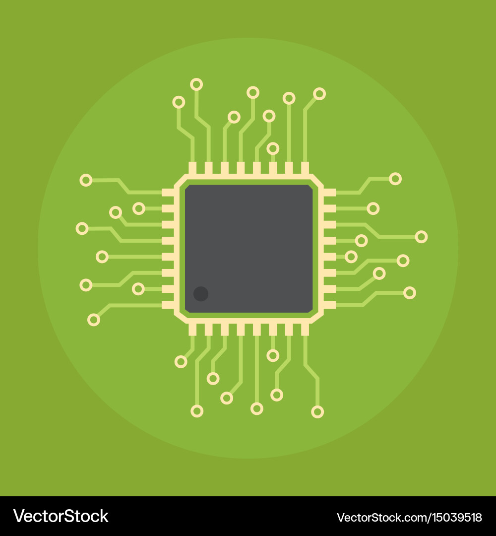 Computer chip icon Royalty Free Vector Image - VectorStock