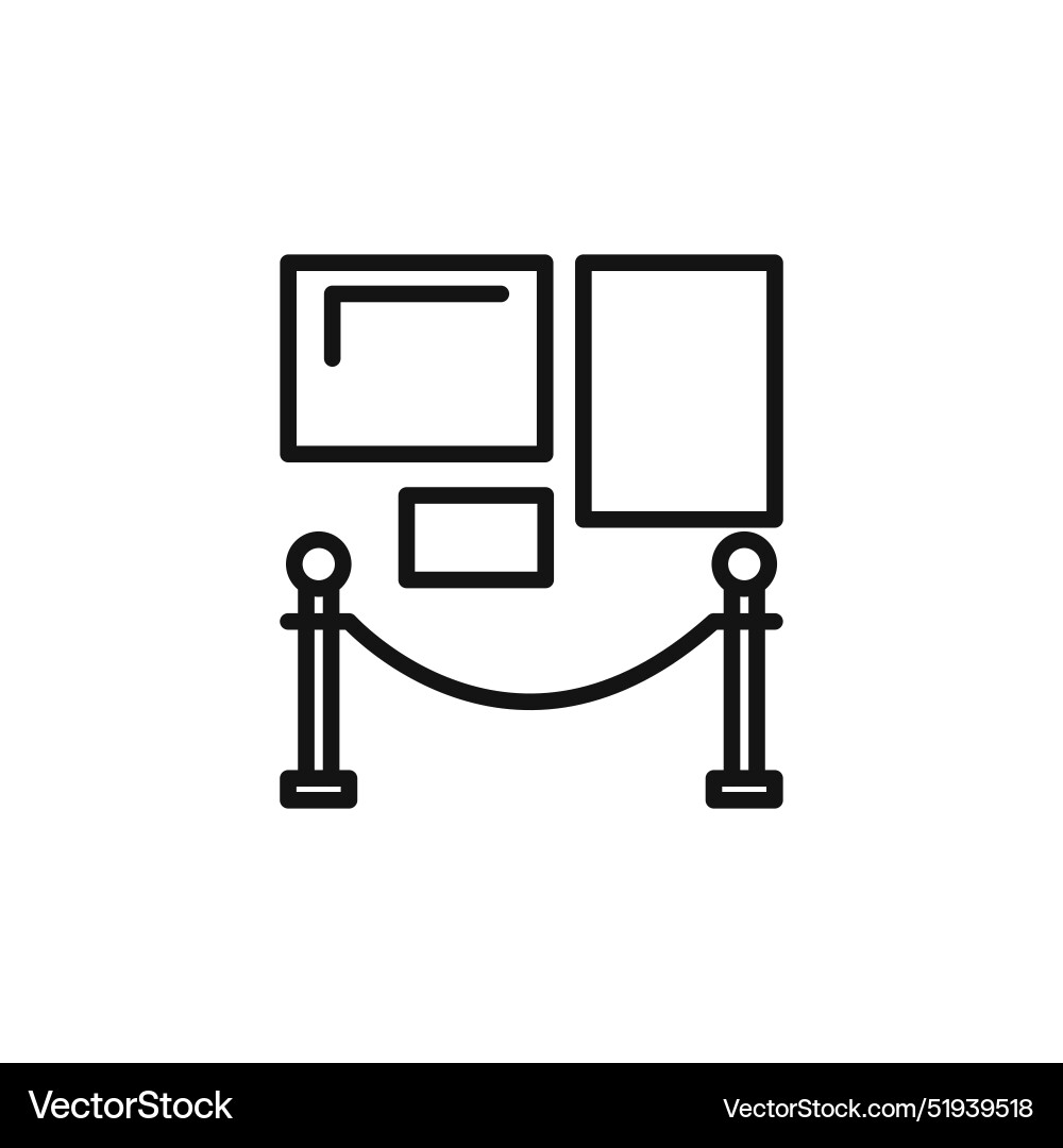 Exhibit icon logo sign outline Royalty Free Vector Image