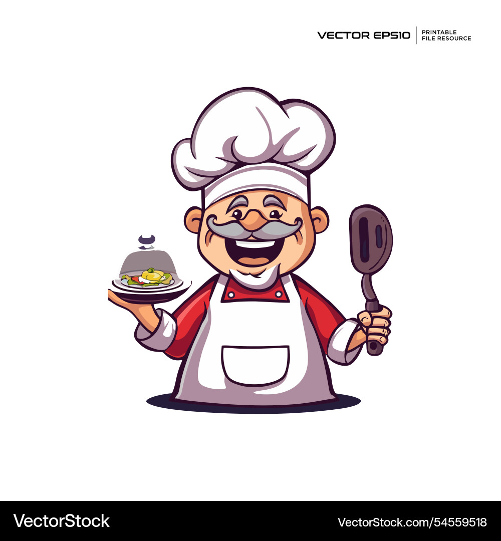 Happy chef character mascot logo design eps 10 Vector Image