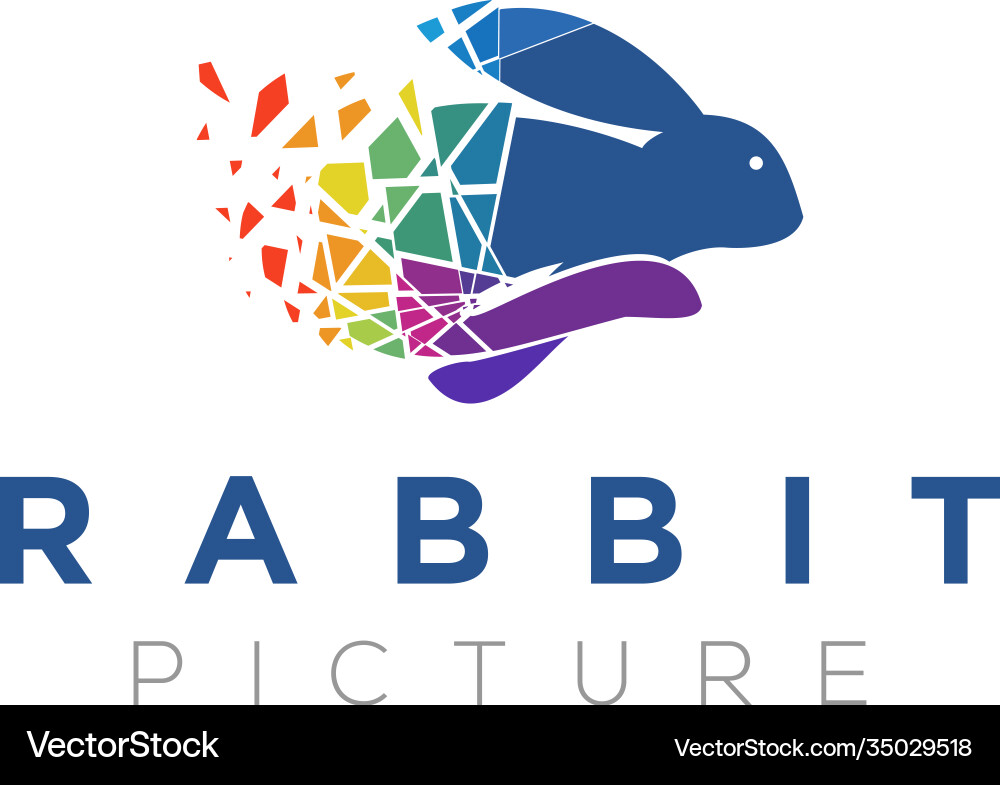Rabbit bunny modern digital logo icon design Vector Image