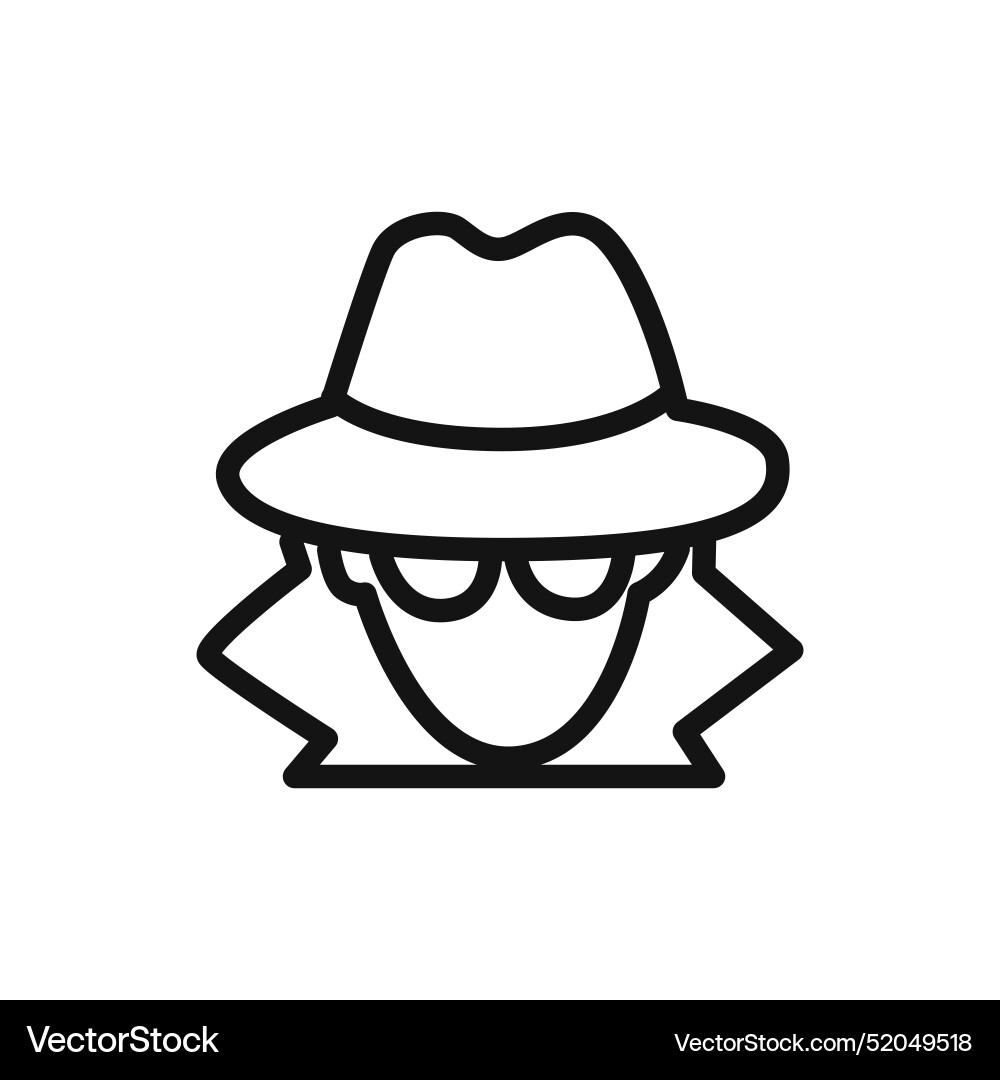 Secret agent icon linear graphics sign Royalty Free Vector