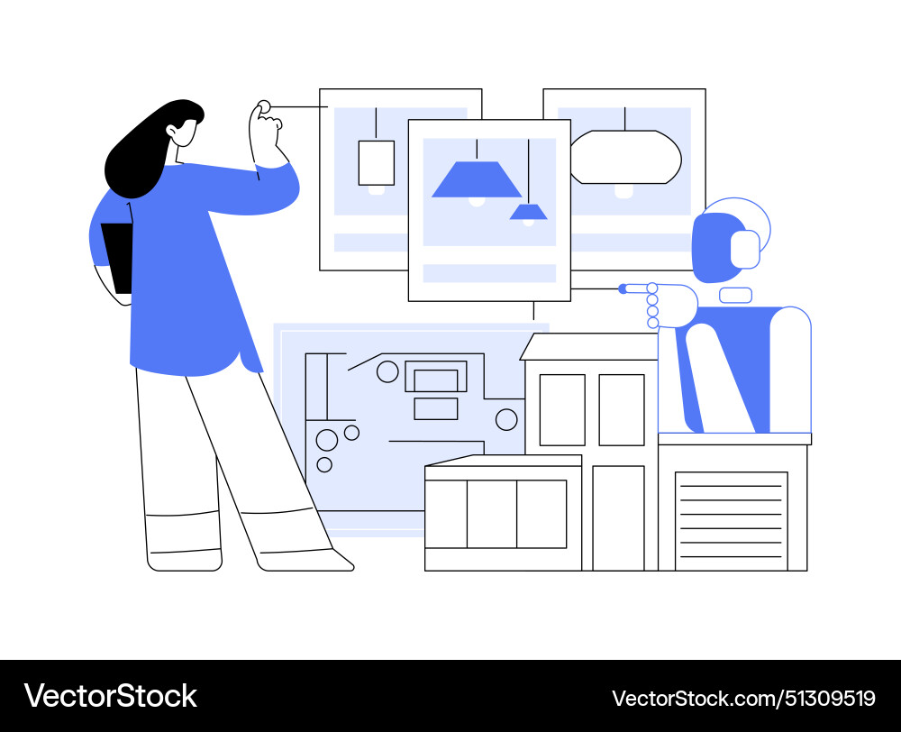 Ai-supported lighting design abstract concept Vector Image