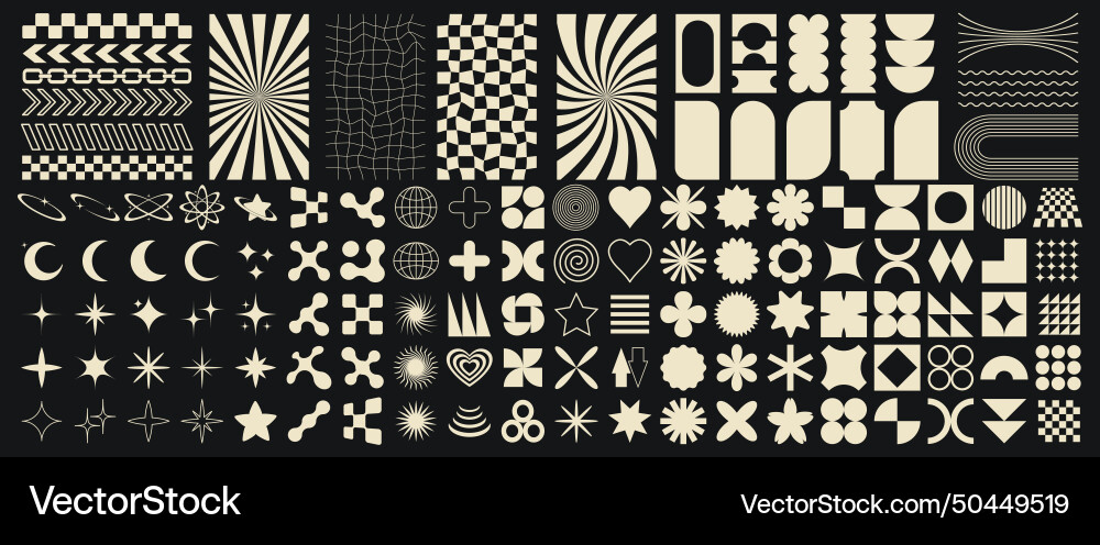 Big set of y2k design elements trendy Royalty Free Vector