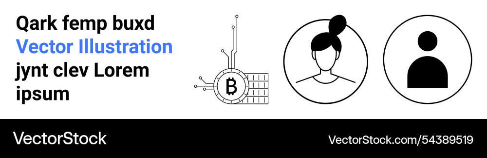 Bitcoin female profile with bun user avatar Vector Image