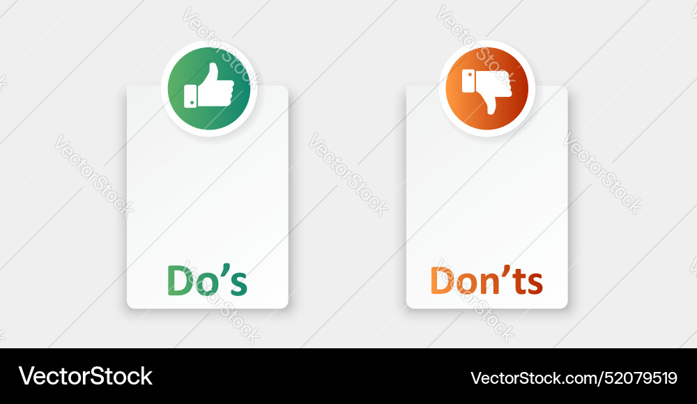 Do and dont icon in flat style dos donts Vector Image