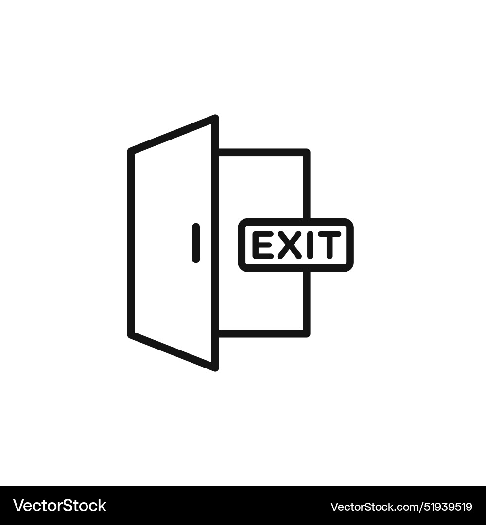 Exit icon logo sign outline Royalty Free Vector Image