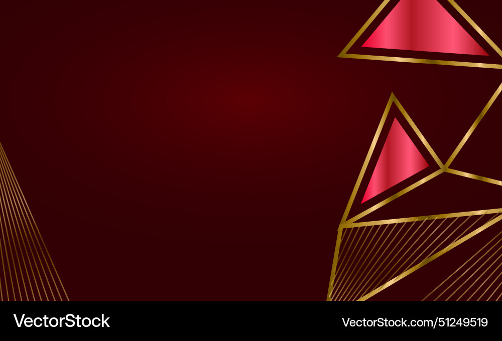 Modern gradient gold and red triangle background Vector Image