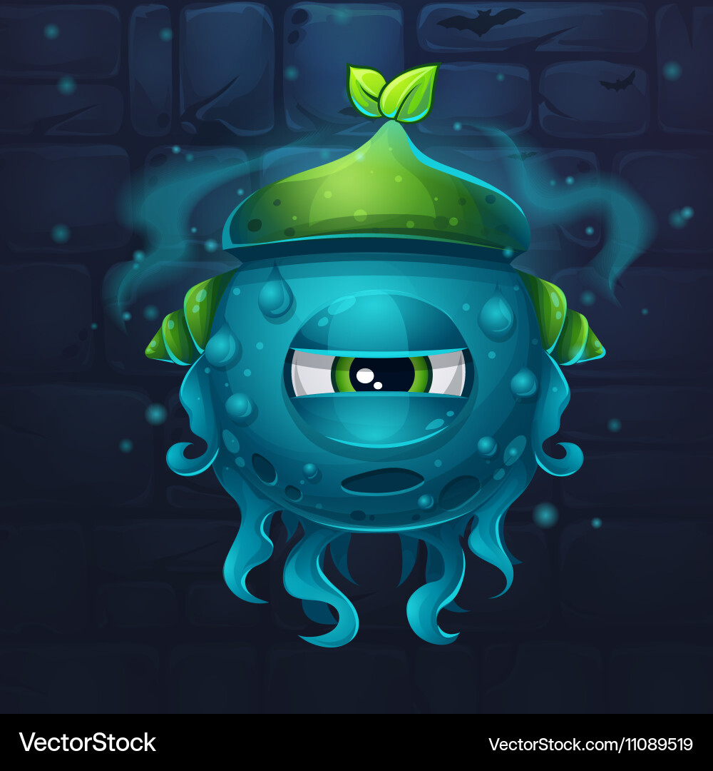 Monster Cartoon Slug Natur Lizenzfreies Vektorbild