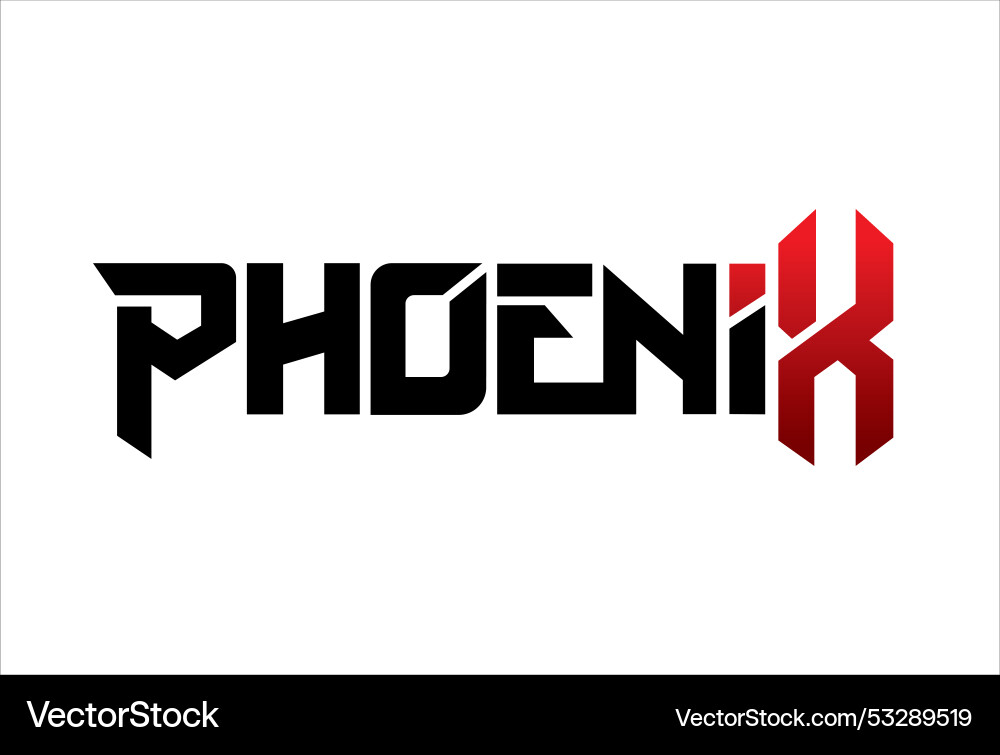 Phoenix typography design Royalty Free Vector Image