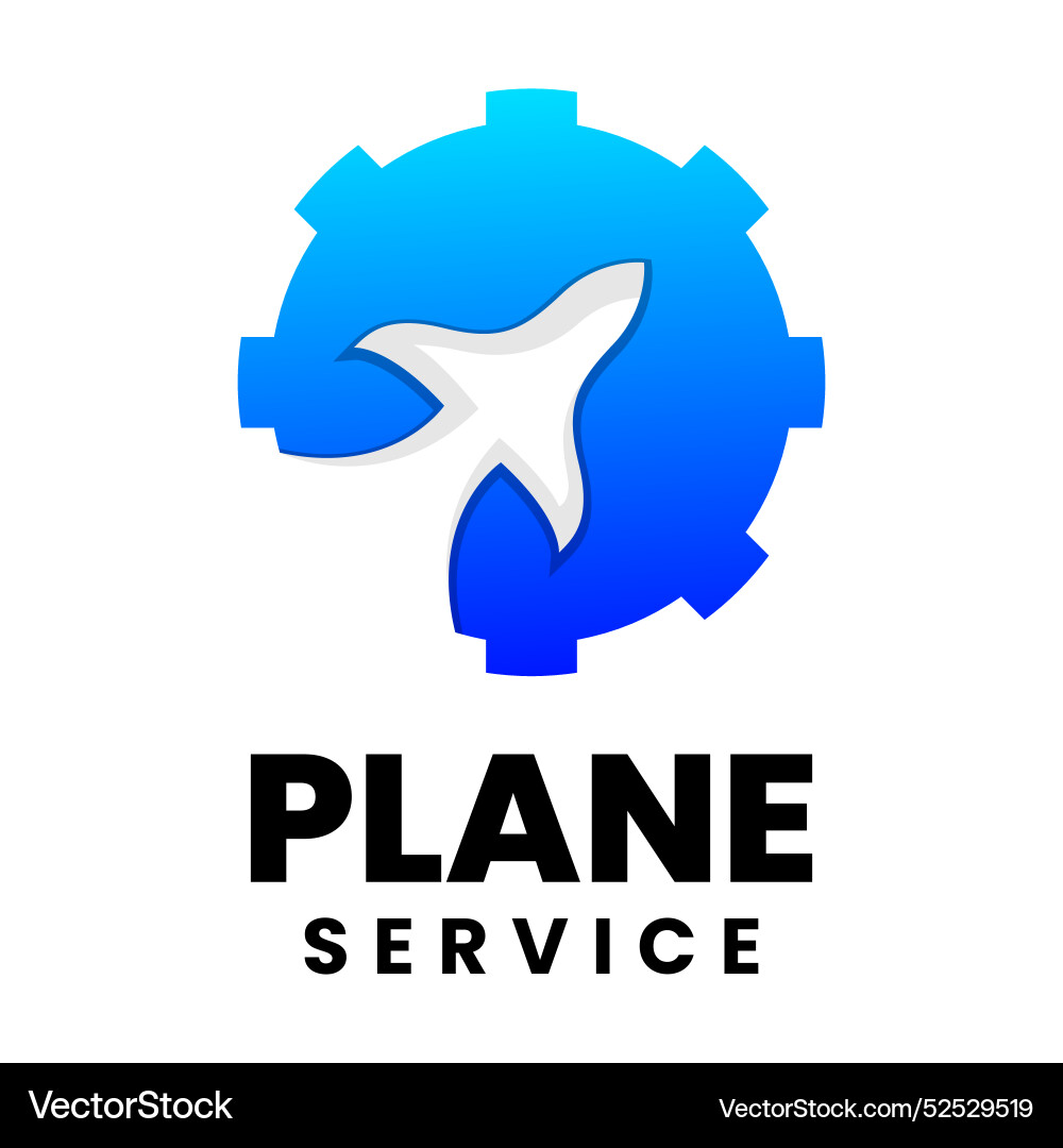 Plane service logo design template Royalty Free Vector Image