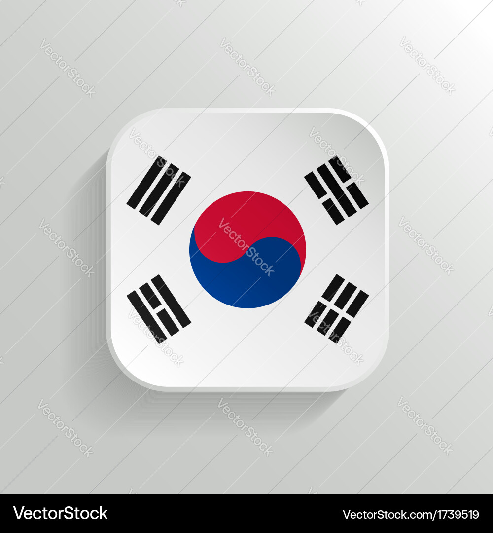 South Korea Flag Icon Royalty Free Vector Image